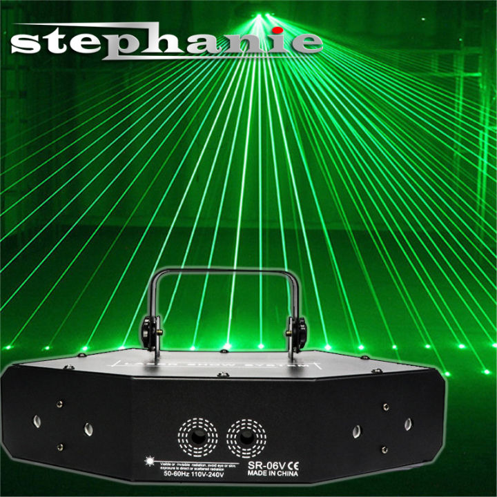 6 Eyes Stage Light LED RGB Strobe Beam Laser Line Scanner Projector DJ ...