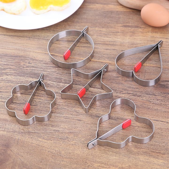 Non-Stick 304 Stainless Steel Heart-Shaped Egg Fryer Kitchen Tool round ...