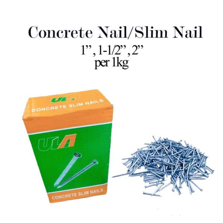 Power Concrete Nail 1 KILO BOX / SLIM NAIL 1" 1-1/2" 2" | Lazada PH