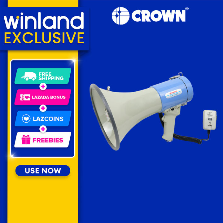 Crown by Winland Handy Rechargeable Megaphone with Siren / Whistle ...