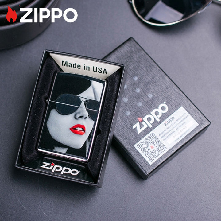 Zippo Women In Sunglasses Design High Polish Chrome Lighter | Zippo ...