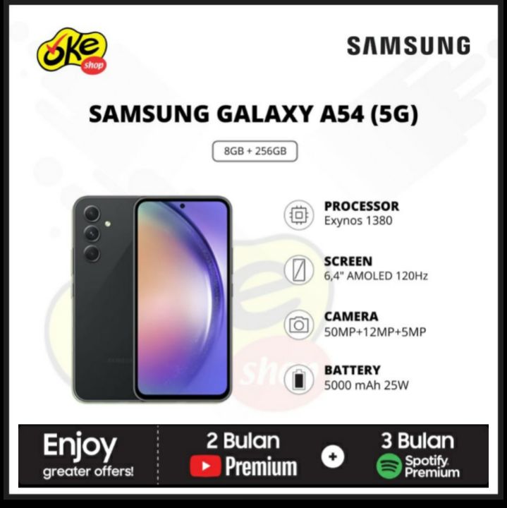 Samsung Galaxy A54 5G Smartphone (8/256GB) Garansi Resmi | Lazada Indonesia