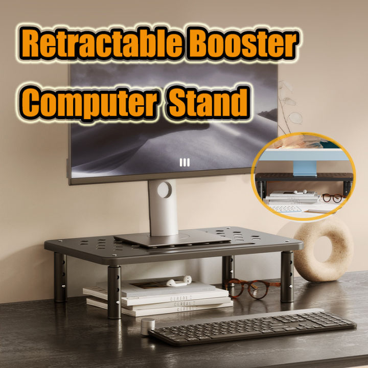 Adjustable computer Rack Telescopic Desk Monitor Holder Elevated PC ...