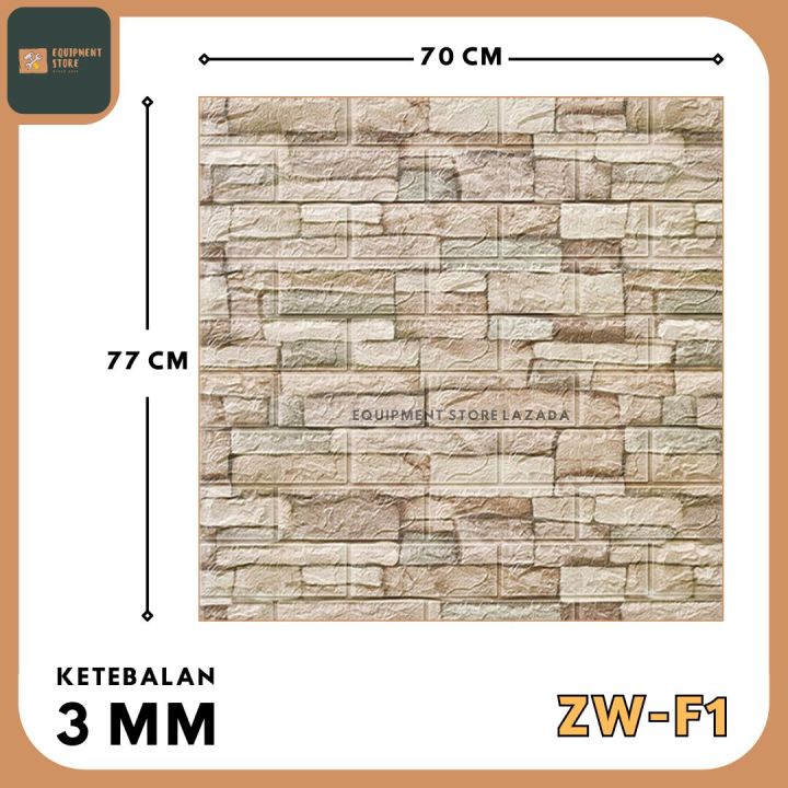 Wallpaper Dinding 3D Bata 70cm x 77cm Batu Alam Wallpaper Foam Tebal ...