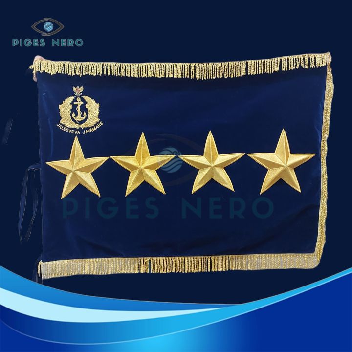 Bendera Pataka Rapati Bintang 4 Logo TNI-AL Bordir - Navy | Lazada ...