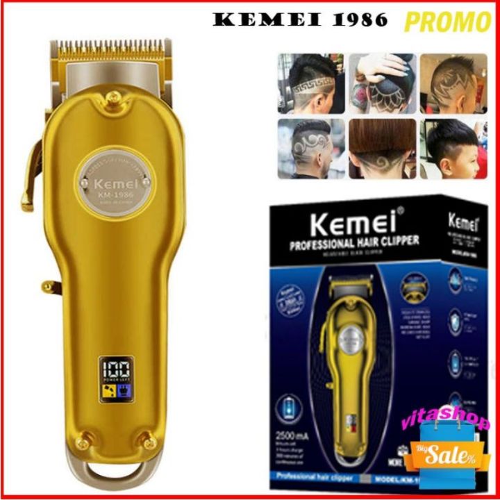 Mesin Cukur Rambut Original Kemei KM-1986 GOLD // Hair Clipper Trimmer Electric | Lazada Indonesia