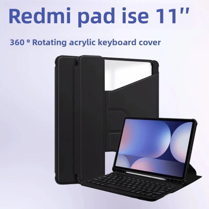 Redmi Pad 11 Inch Acrylic Keyboard Case Rotatable Protective Cover for ...