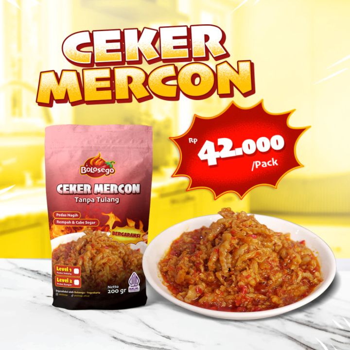 BOLOSEGO CEKER MERCON Tanpa Tulang Halal dan Bergaransi 200 Gram ...