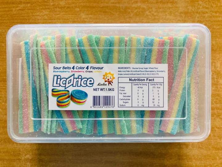 Licorice Rainbow Sour Belt / Gummy Candy in 250g, 500g, 1kg, 1.5kg | Lazada PH