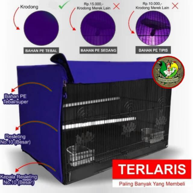 Kerodong Krodong Sangkar Kandang Burung Ternak Lovebird Kotak Umbaran ...