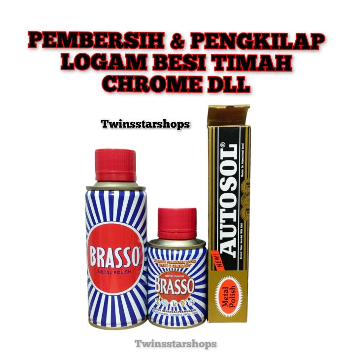 Braso Metal Polish Brasso 100ML 200ML Pengkilap Pembersih Logam Chrome ...