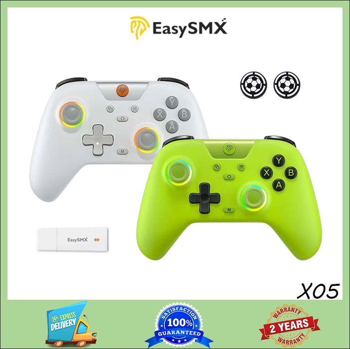 EasySMX-X05 Bluetooth Wireless Command, PC/Phone/Switch/Team Compatible Game Controller, RGB ...