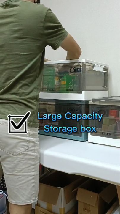 SOKANO SO024 Collapsible Transparent Plastic Storage Box Front Open ...