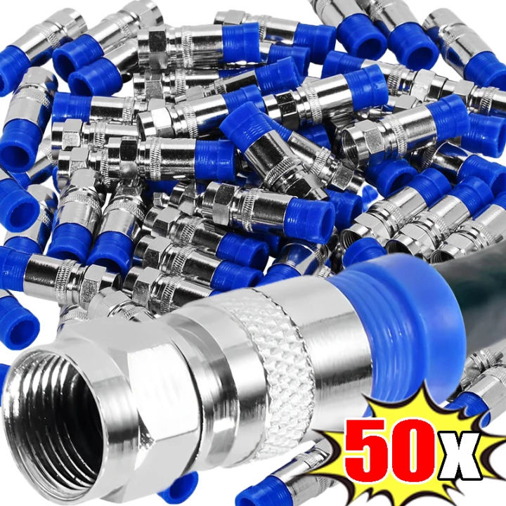 【XZxinzhan】50PCS RG6 Compression Connectors Waterproof F Connector with ...