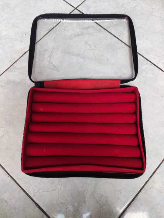 Kotak Box Perhiasan Cincin Resleting Tutup Mika Transparan Sedang ...