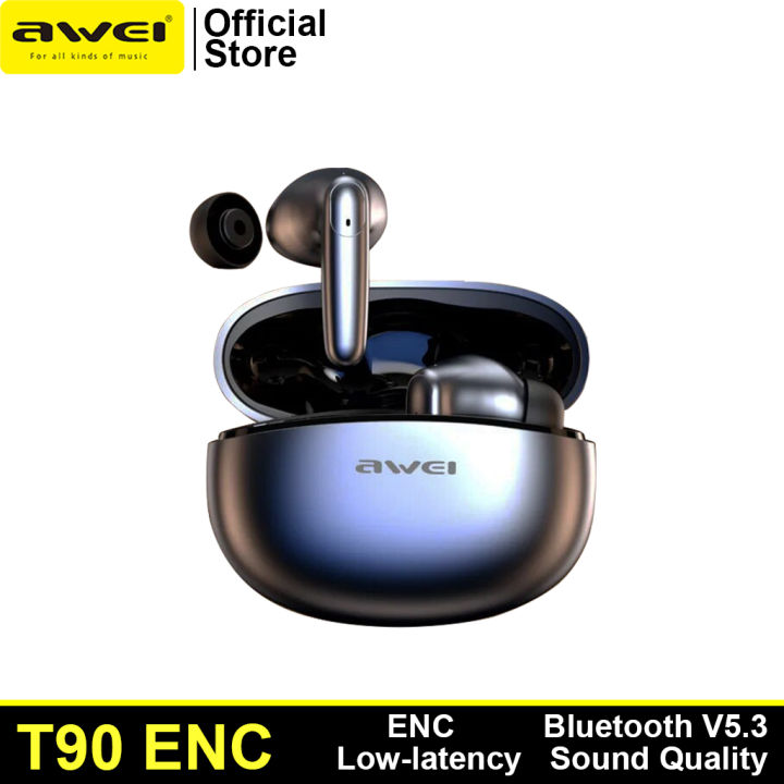 Awei T90 ENC Noise Reduction Bluetooth Wireless Earphone Low Game ...