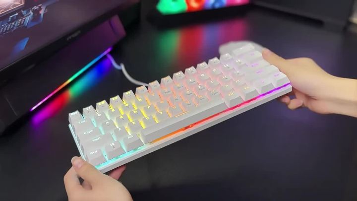BD61 Wired Mechanical Keyboard USB Luminous Wired 61 keys Mechanical ...