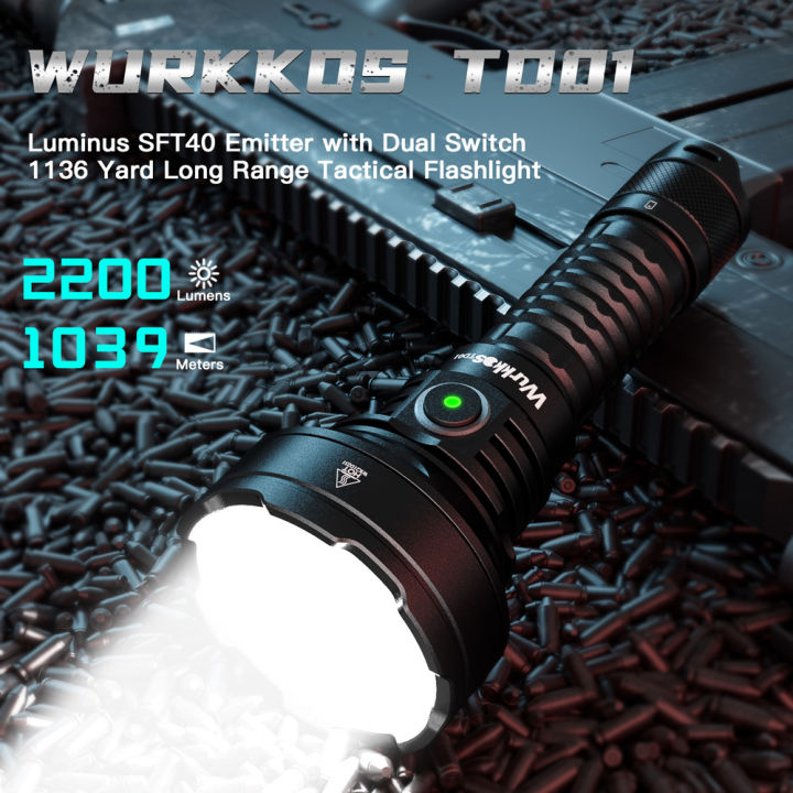 Wurkkos TD01/TD01C 21700 Rechargeable Flashlight LED USB-C 2200Lm Torch ...