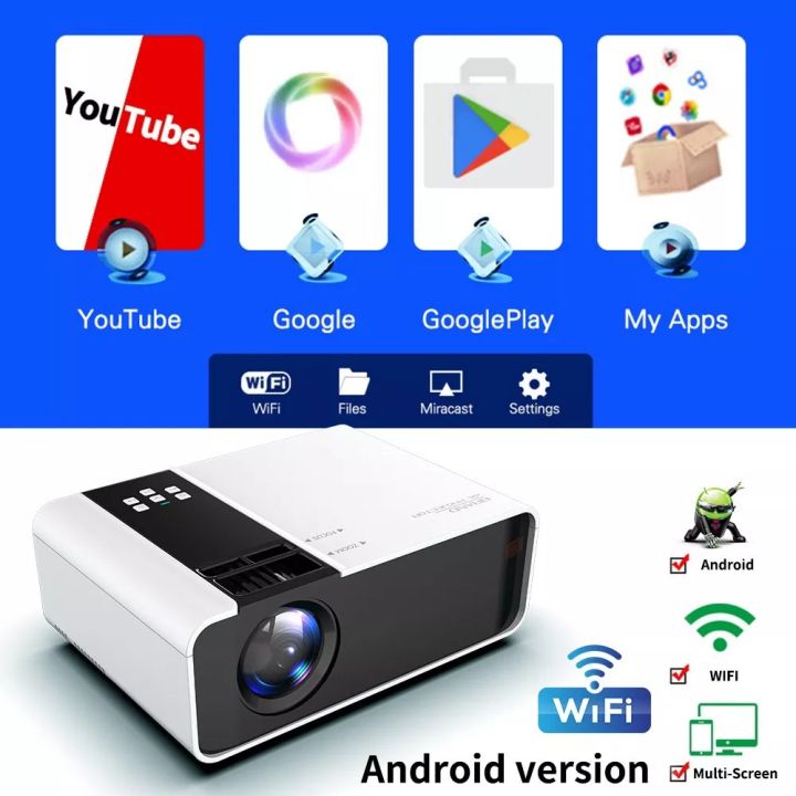 7 Years Warranty 6000 lumens MONOZ G86 Projector FULL HD 1080P Android ...