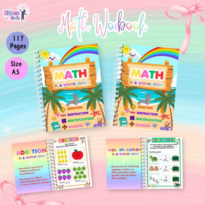 Math workbook activity for kids 117 pages size A5 back to back ...
