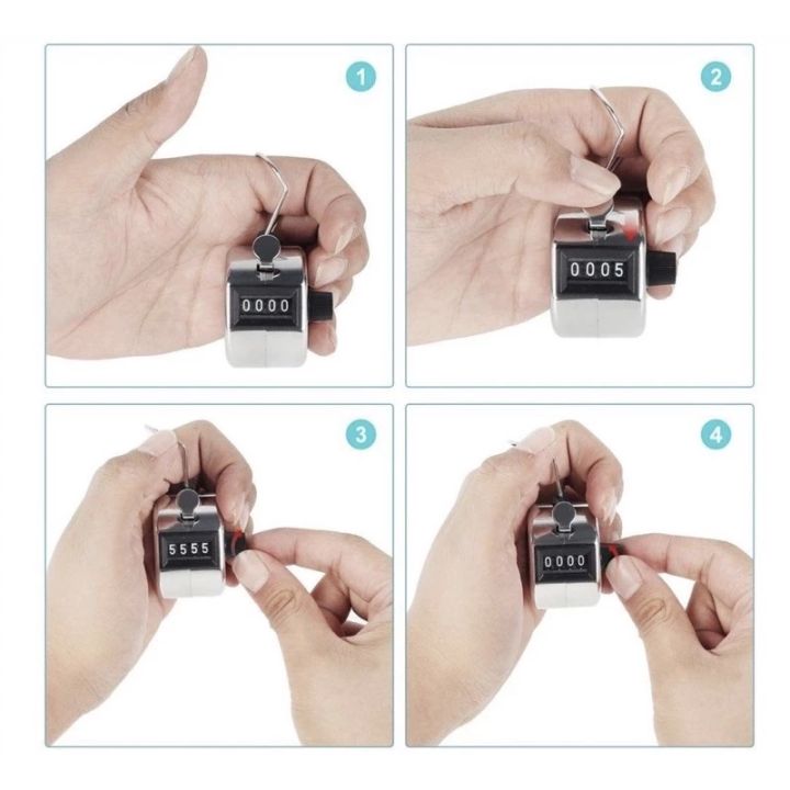4 Digit Digital Hand Tally Counter [TASBIH BESI STAINLESS STEEL] | Lazada