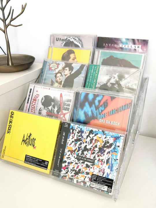 Transparent CD Display Stand Album Storage Box Tape Bracket Step Rack ...