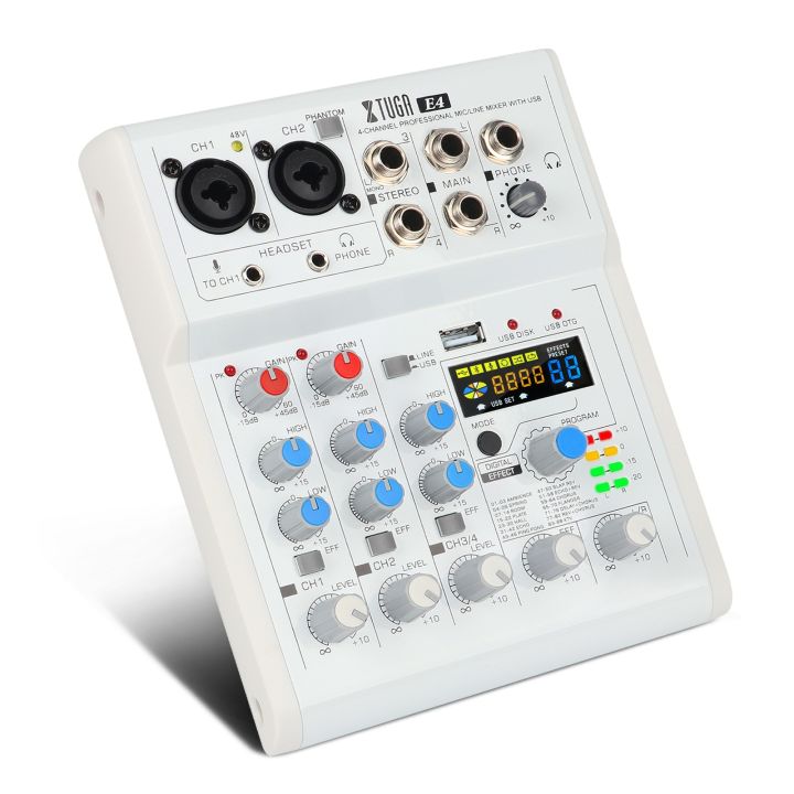 XTUGA E4 4 Channel Audio Mixer Whole Metal 88 DSP Digital Mixing ...