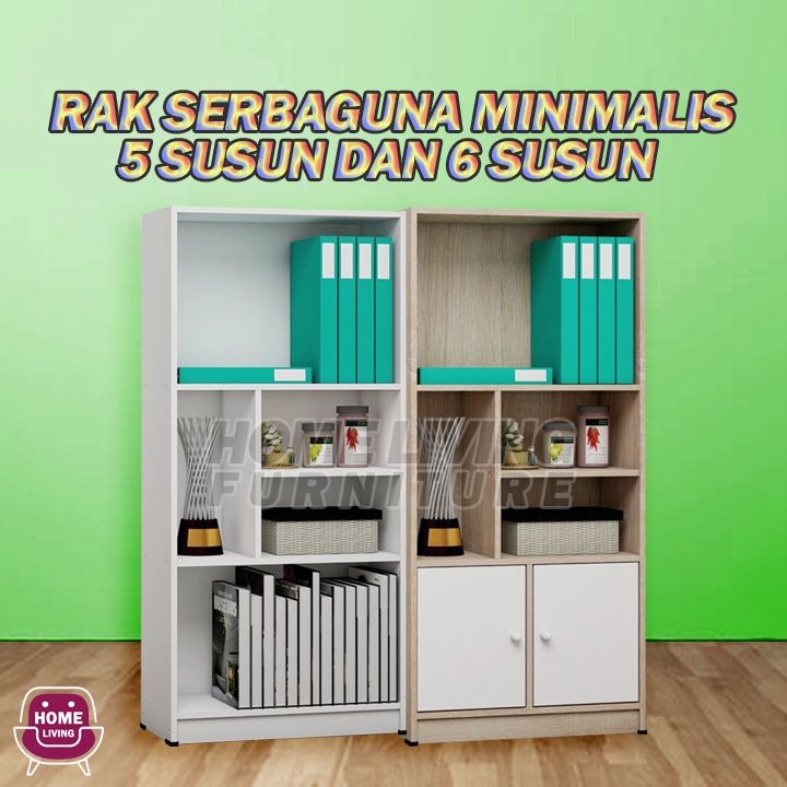 LEMARI RAK BUKU SERBAGUNA RSG 5 RAK KAYU TERBARU MURAH RAK 5 SUSUN ...