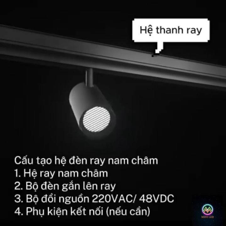 Đèn Pha Ray Tiêu Điểm nam châm, đèn led nâm châm âm trần tán quang, tiêu điểm 6W, 12W, 18W Bảo ...