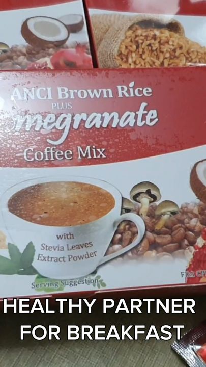 Keto Brown Rice Coffee Mix with Pomegranate Roasted Brown Rice Caffeine ...