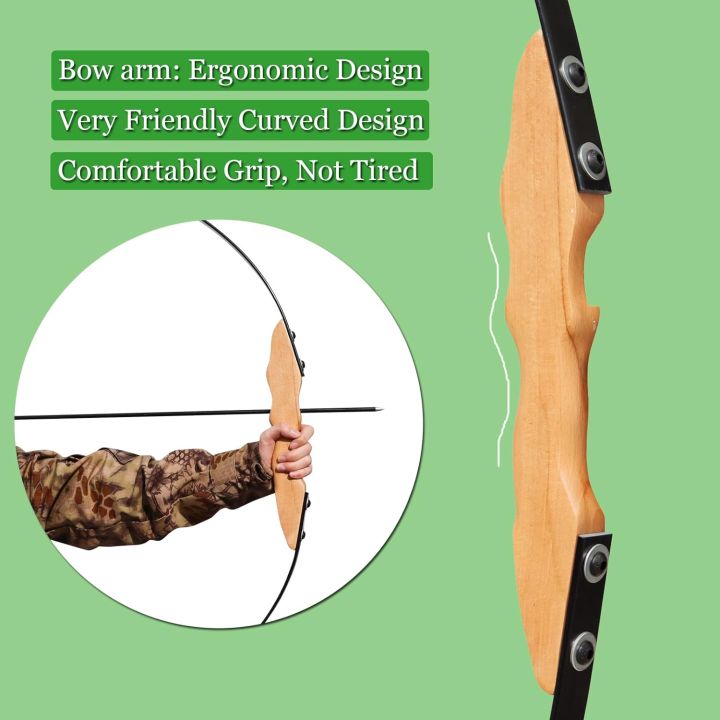 WOSPORT Busur Panah Dewasa Recurve American Hunting Bow 40 lb - W-40-2 ...