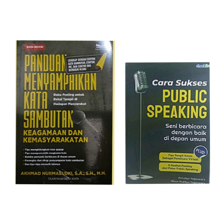 Paket 2 buku PANDUAN MENYAMPAIKAN KATA SAMBUTAN KEAGAMAAN DAN KEMASYARAKATAN + Cara Sukses ...