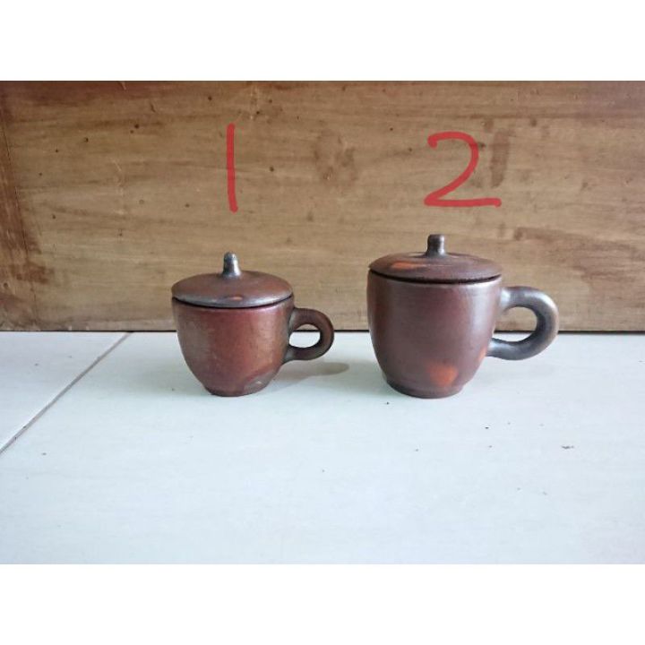 CANGKIR GELAS POCI GERABAH TANAH LIAT NO:1 ( 3:pcs ) TEMBIKAR ...