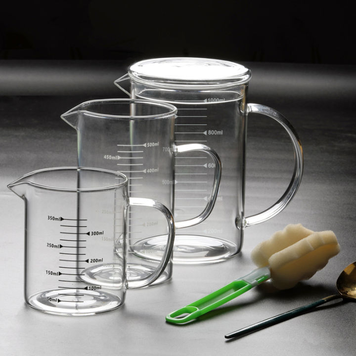 High Borosilicate Glass Graduated Cup Milk Measurement Cup Resistant to ...