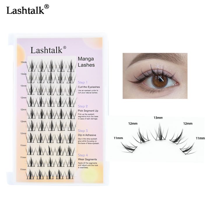 Lashtalk DIY False Lashes Kit Manga Cloudy Comic Lashes 50 Cluster ...