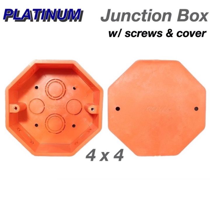 PVC Electrical Junction Utility Box | 4 x 4 comes with cover and screws | Lazada PH