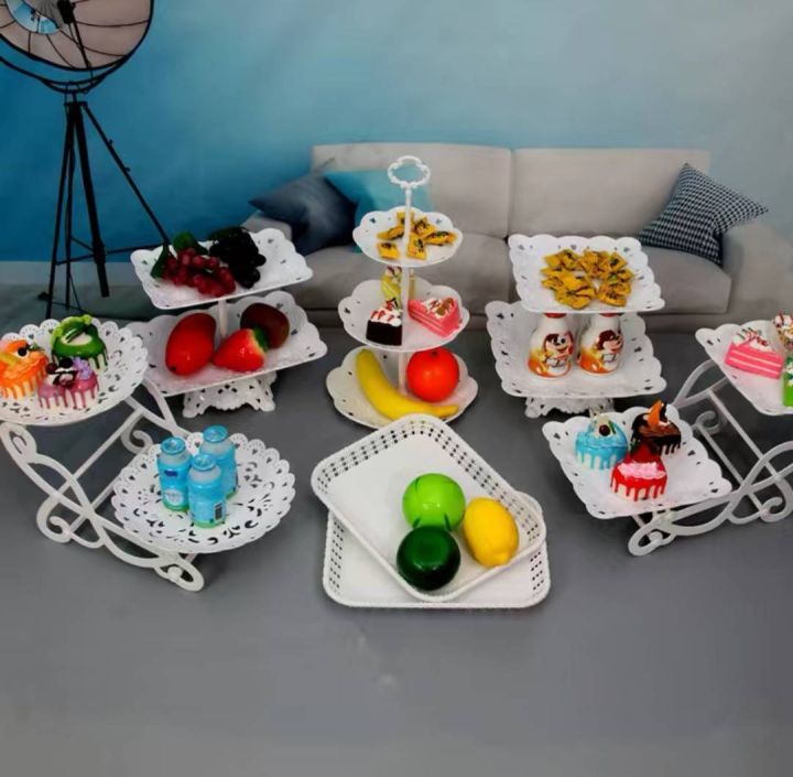 Food Display Stand Cupcake Fruits Dessert round Plate for Wedding ...