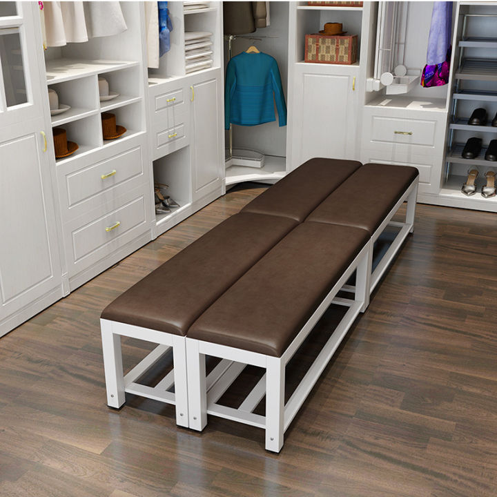 Bench Stool Solid Wood Soft Cushion Shopping Mall Long Bench Rest Gym ...