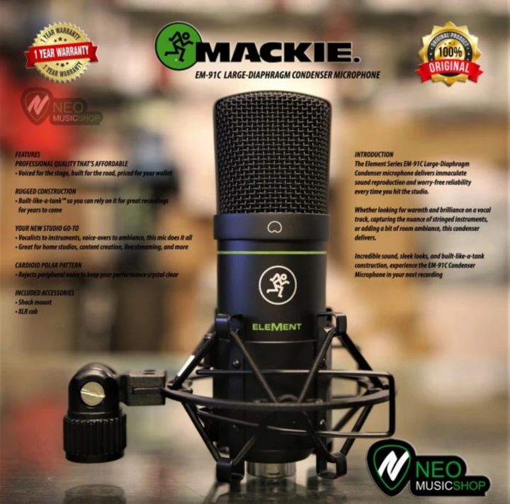 Mackie EM91C large diaphgragm condenser microphone | Lazada Indonesia