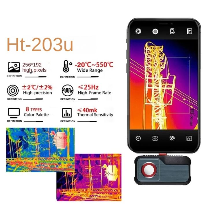 Thermal Camera Android Type C For Electrical Repair 256*192 Pixels HTI ...