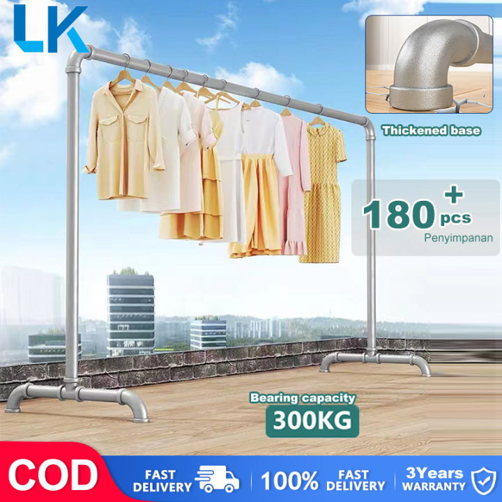 Luking Double Floor Clothes Drying Rack Folding Coat Rack Household ...