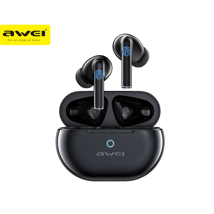 Awei T6 TWS Wireless Bluetooth Earphone Dual Mic ENC with Charging Case ...