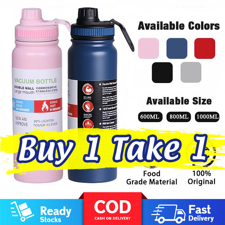 Buy 1 Take 1 2pcs Aqua Flask Tumbler Sale Portable 1000ml Tumbler hot and cold Tumbler Original ...