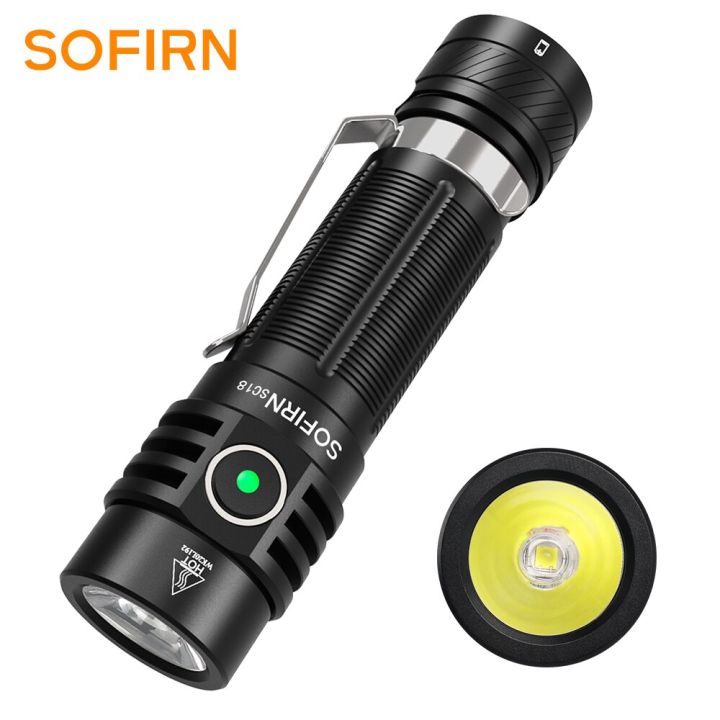 Sofirn Sc18 1800lm EDC đèn pin USB C có thể sạc lại sst40 LED 18650 ...