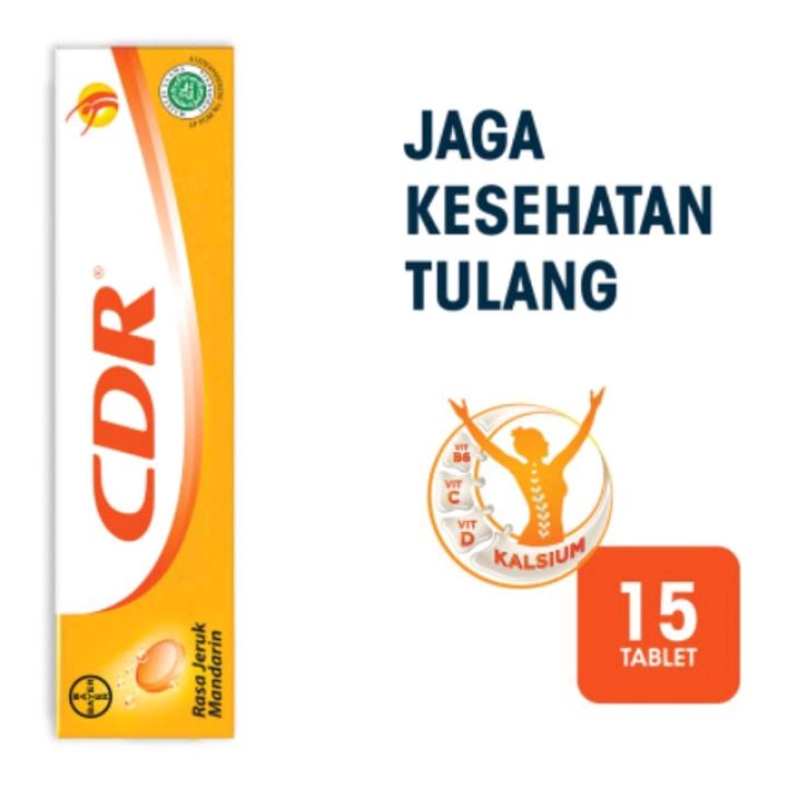 CDR 15 Tablet Suplemen Kalsium Rasa Jeruk Calcium D Redoxon Jeruk Fruit ...