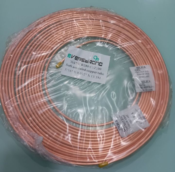 Copper Tube Soft Annealed 3/16" x 0.022"x13.5M ASTM B280 C12200 | Lazada PH
