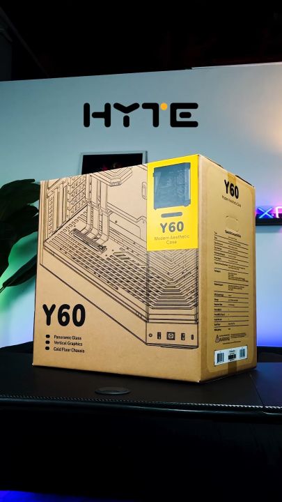 HYTE Y60 Dual Chamber Mid-Tower ATX TG Case, 2 x 120mm /140mm Flow FE12 ...