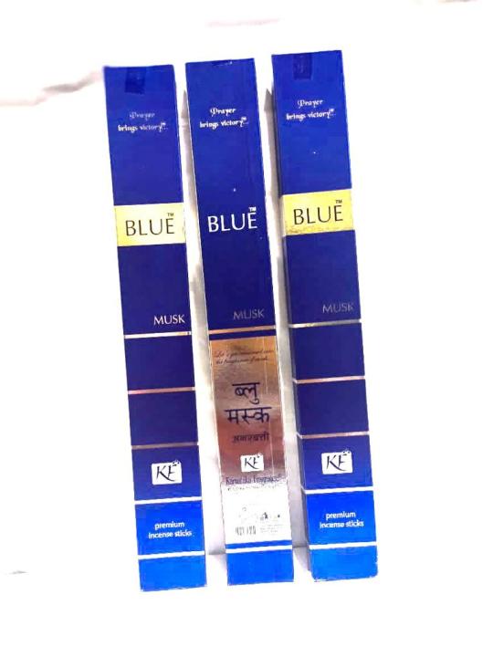 BLUE MUSK PREMIUM LONG INCENSE STICKS ( LIGHTING FOR 2.30 HRS TO 3.00 ...