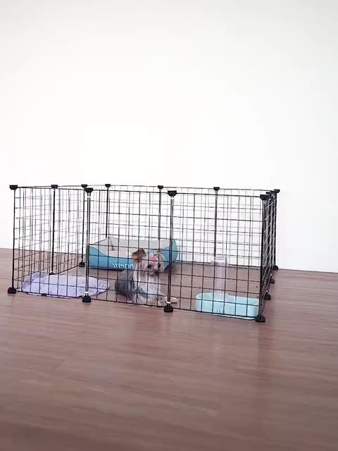 35*35cm DIY Frame Steel Panel Extendable Dog Cage Pet Cage Stackable ...