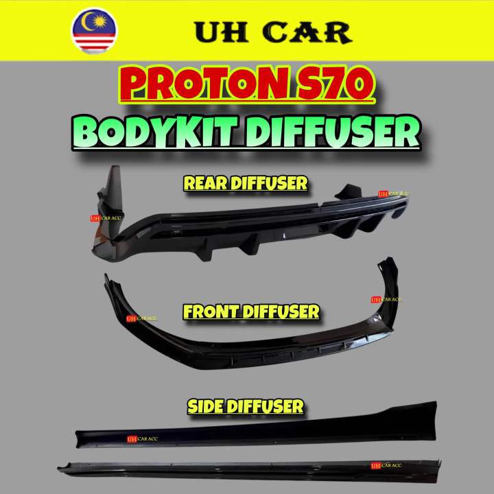 Proton S70 Bodykit Diffuser Lip Skirt Skirting Front Lip Side Skirt ...